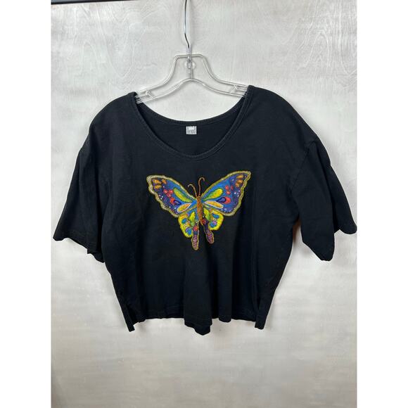 Unknown | Tops | Beaded Butterfly Top | Poshmark